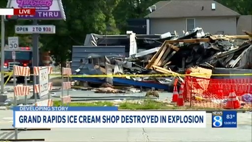 Grand Rapids ice cream shop destroyed in explosion