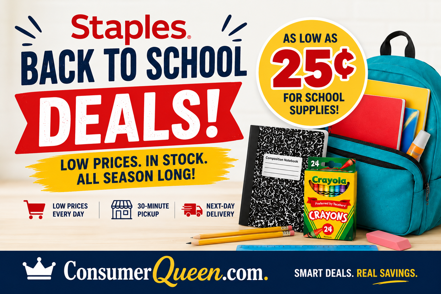 Staples back to school deals: School supplies starting at just 25¢