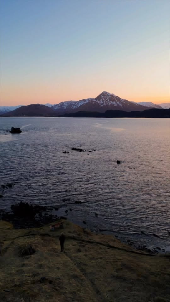 Golden sunset over Kodiak clouds and horizon views