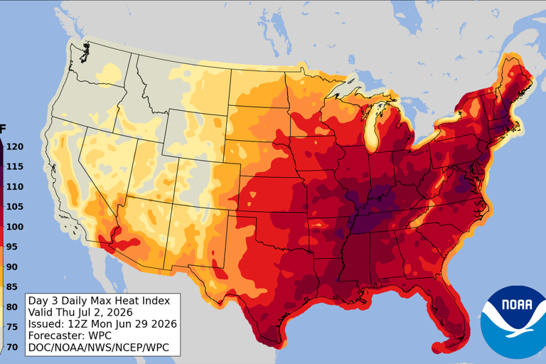Intense heat spreading east with 'feels-like' temps to soar above 100