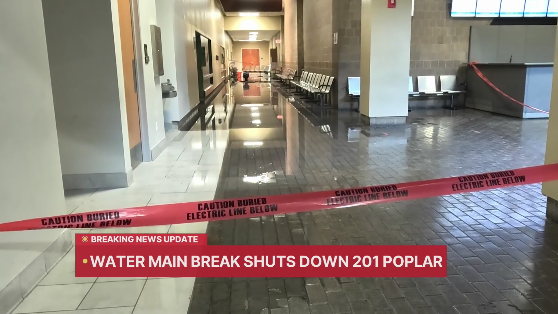 Water main break shuts down 201 Poplar
