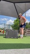 Box jump goes wrong but man keeps going