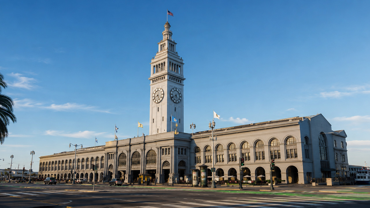San Francisco Ferry Building clock tower view