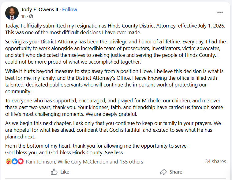 Hinds County district attorney resigns, pleads guilty in Jackson ...