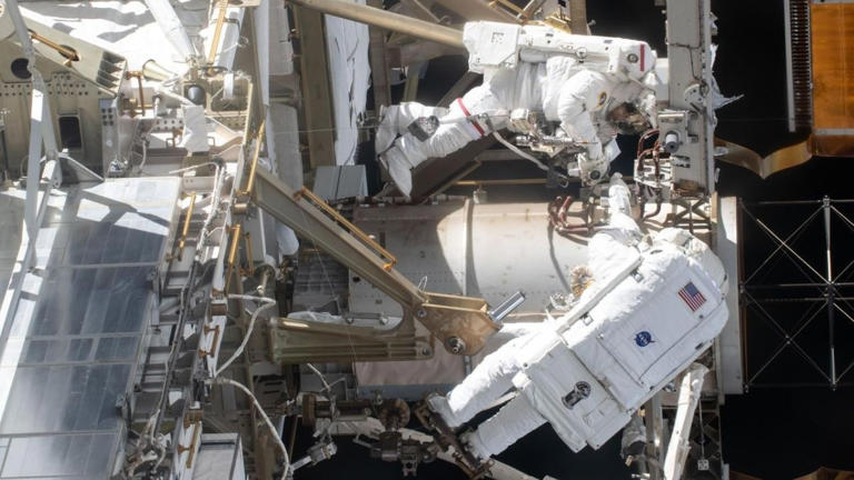 Two astronauts to hang outside Space Station for 7 hours today, conduct ...