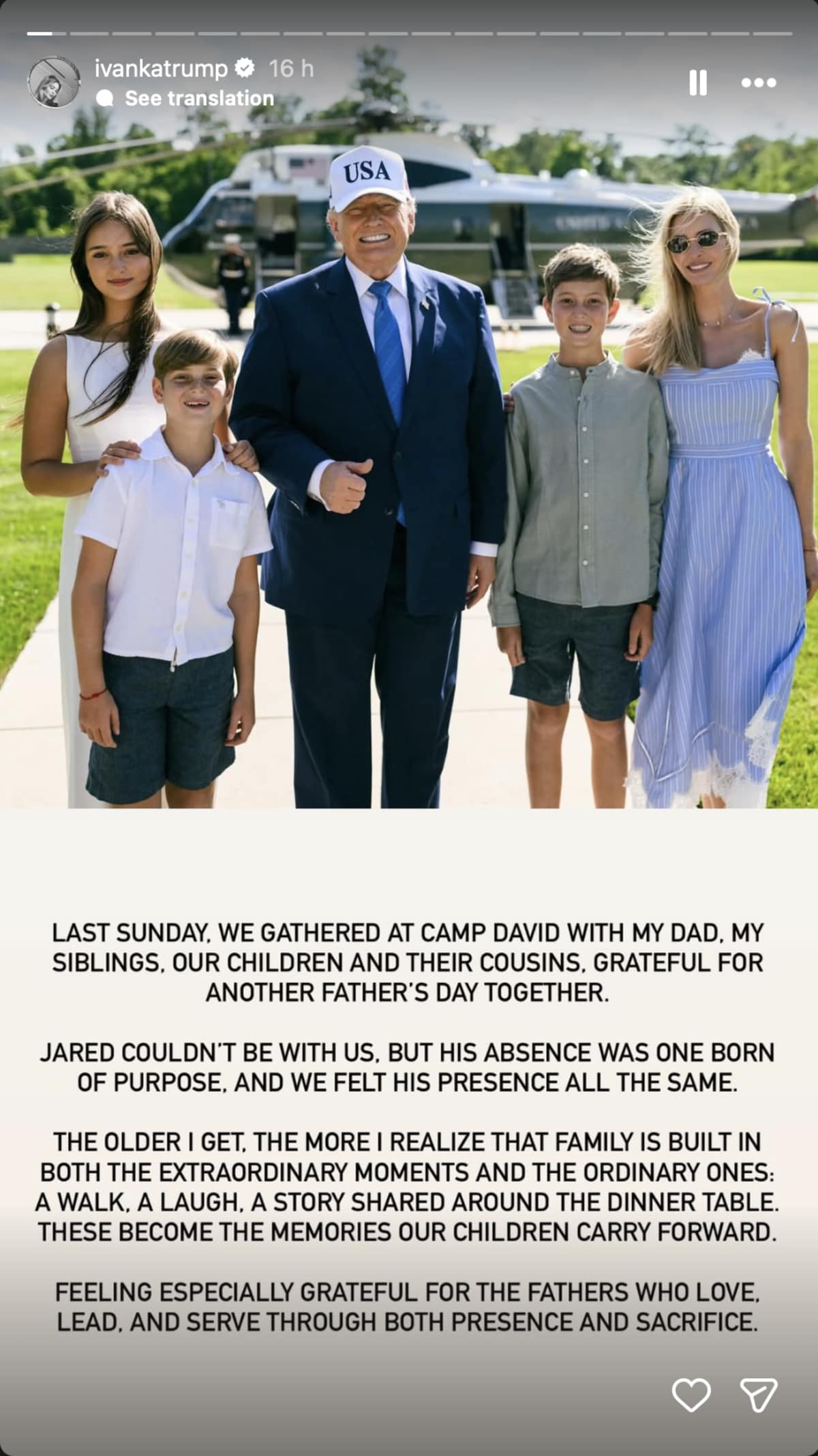Ivanka Trump addresses husband Jared Kushner's 'absence' in heartfelt ...