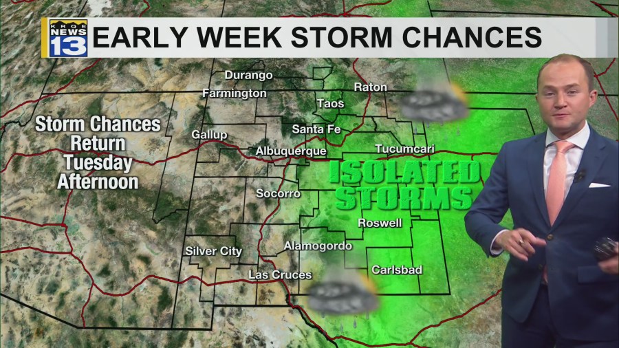 Isolated storm chances in parts of New Mexico Tuesday, high fire danger ...
