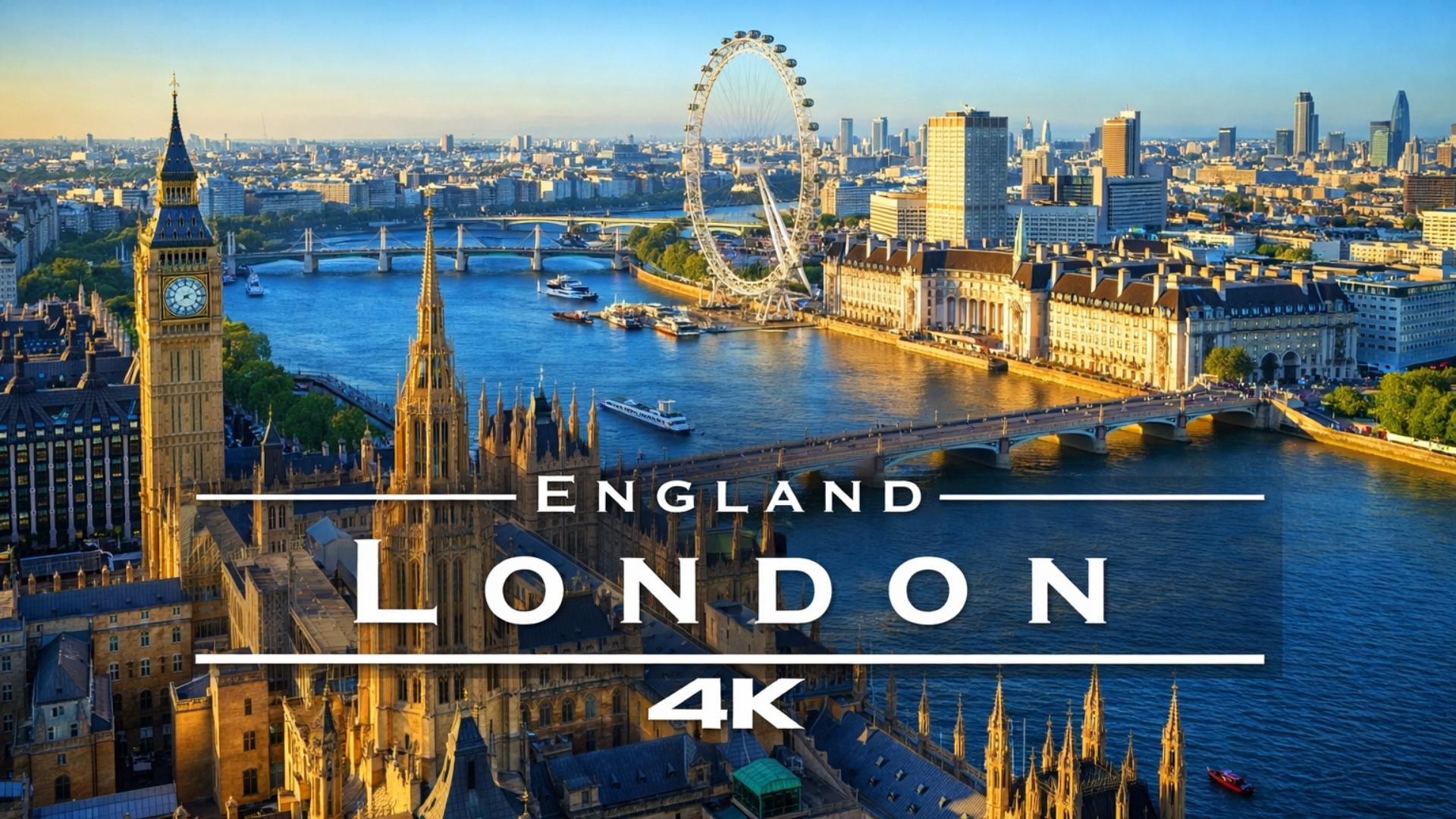 London aerial views of historic and modern city