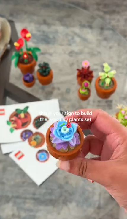 Tiny Lego plant sets build