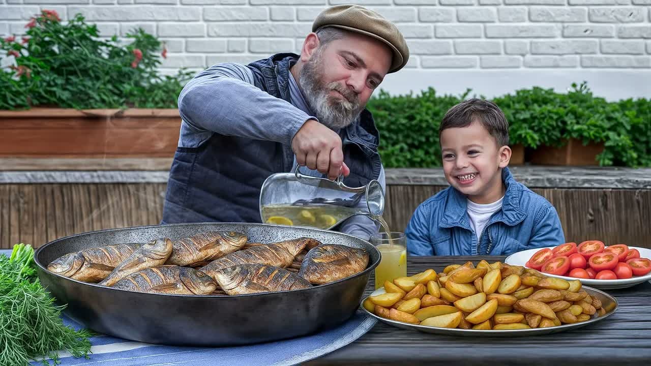 Whole fish steamed with natural ingredients