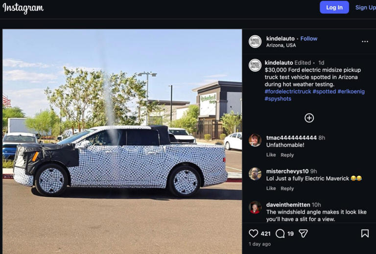 Ford's $30,000 EV pickup prototype spotted days after Slate Auto reveal ...