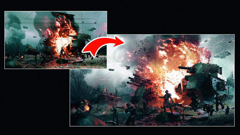 How I blend 3D and 3D effects to create video game key art art using ...