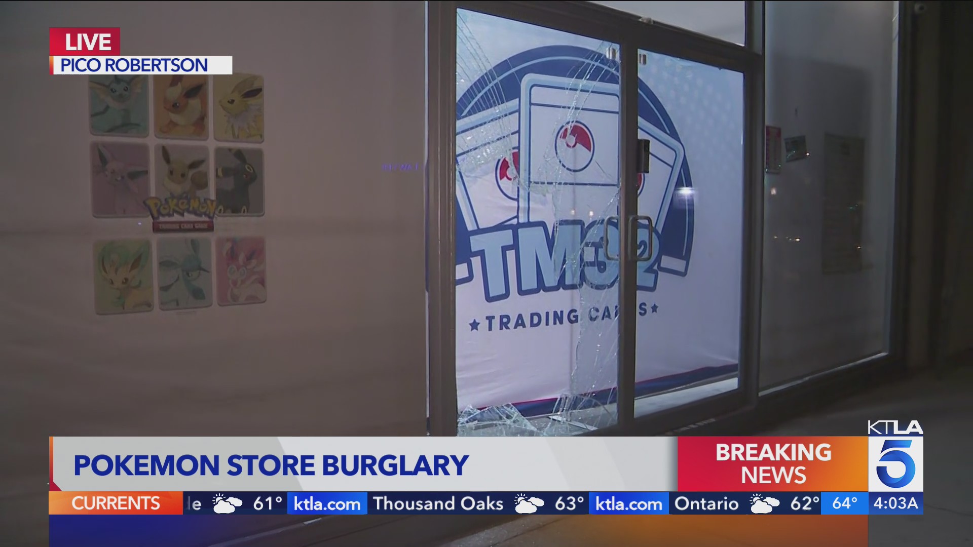 $10,000 in Pokémon cards stolen from newly opened Los Angeles store