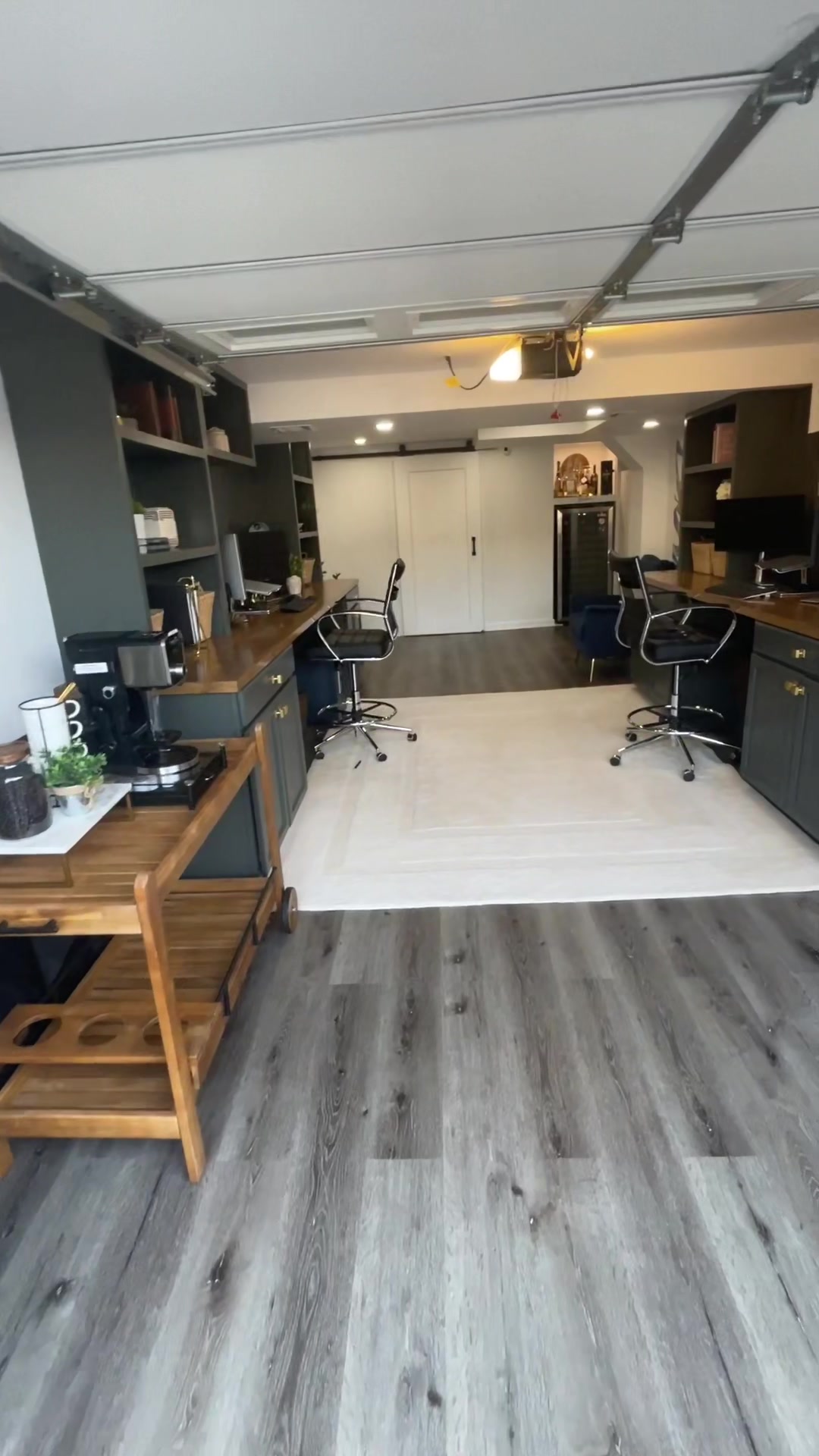 Garage transformation into a functional home office