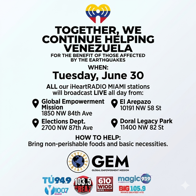 iHeartMedia Miami rallies support for Venezuela earthquake survivors