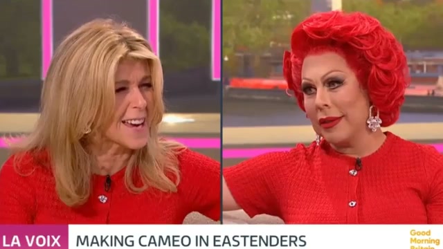 Kate Garraway and La Voix turn up to GMB set in identical dresses