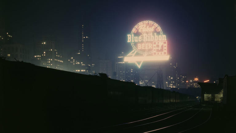 The giant Pabst Blue Ribbon sign that once towered over downtown Chicago