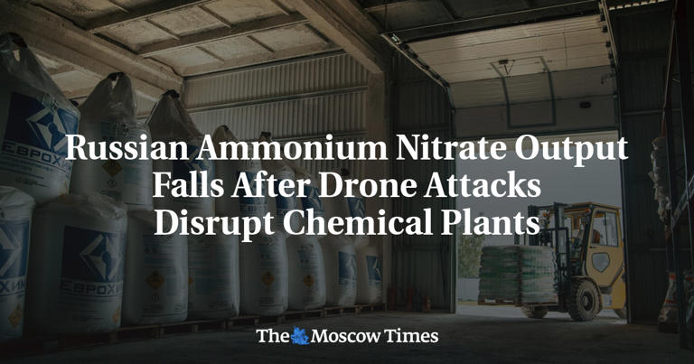 Russian ammonium nitrate output falls after drone attacks disrupt ...
