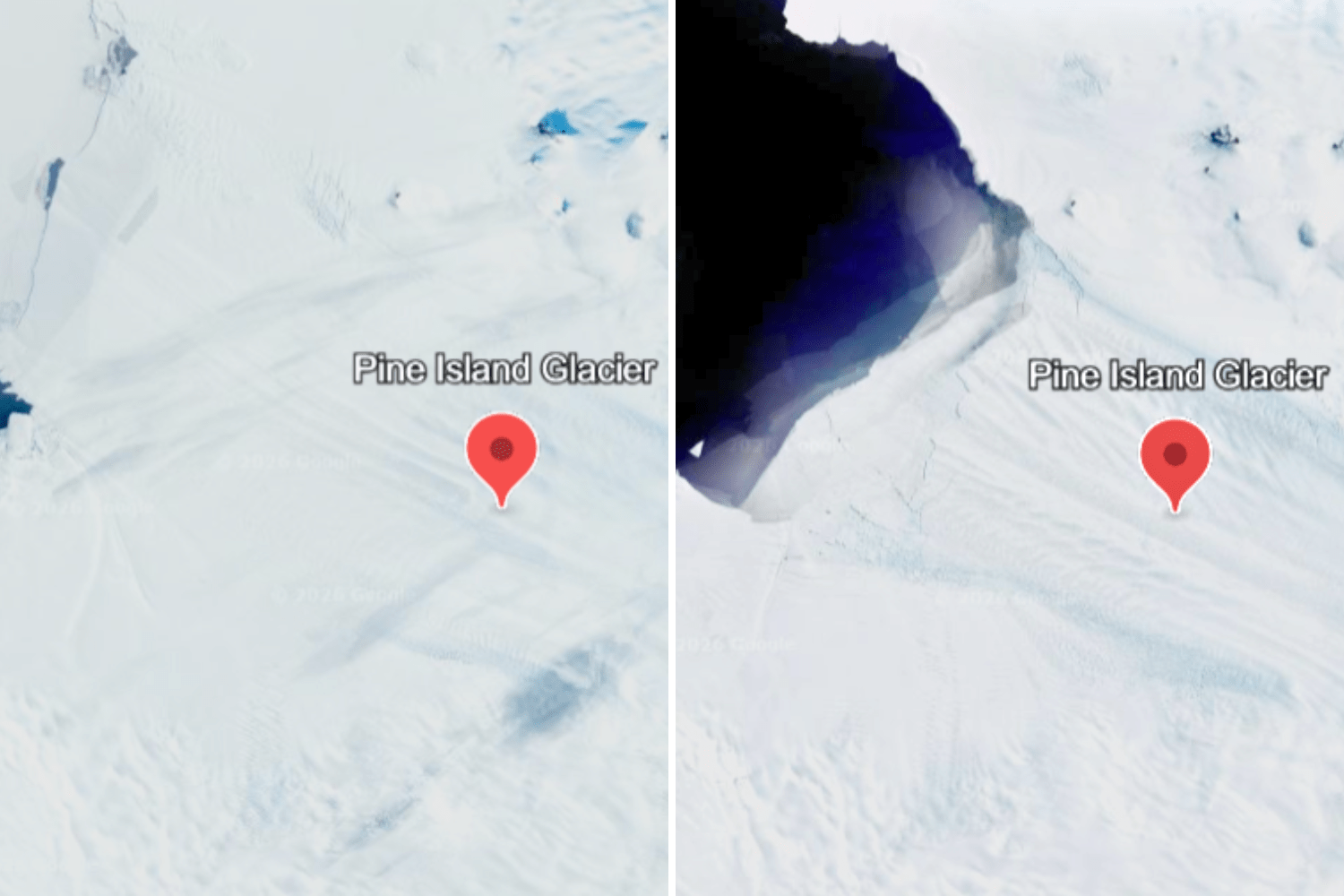 Satellite images show scale and speed of Antarctic glacier melting