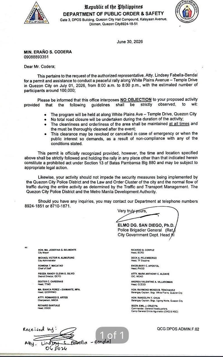 QC gov't approves Iglesia ni Cristo rally permit for July 1