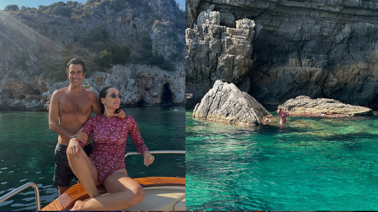 Caterina Balivo, i look della vacanza in Cilento col marito Guido Maria
