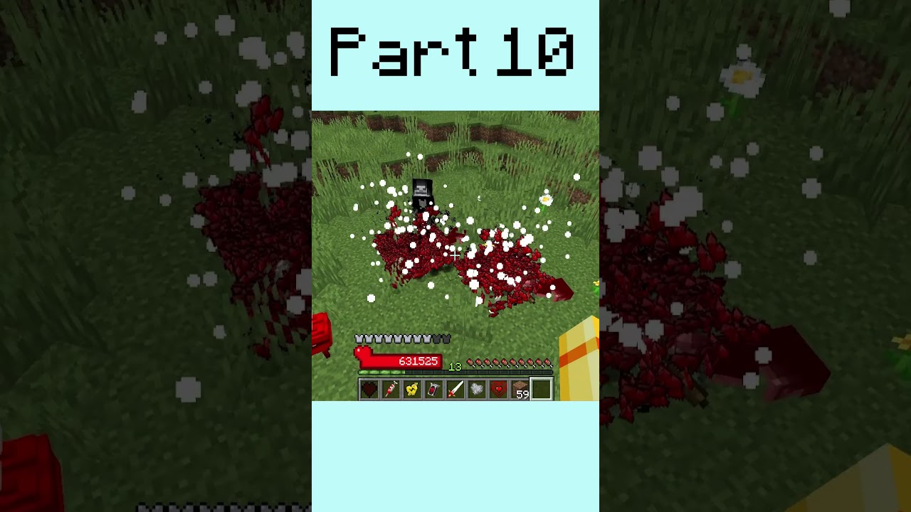 Building up a ridiculous total of one million hearts in Minecraft