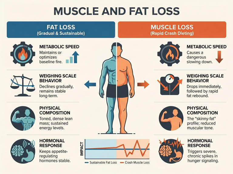 Muscle loss vs fat loss: Why dropping weight too fast destroys your ...