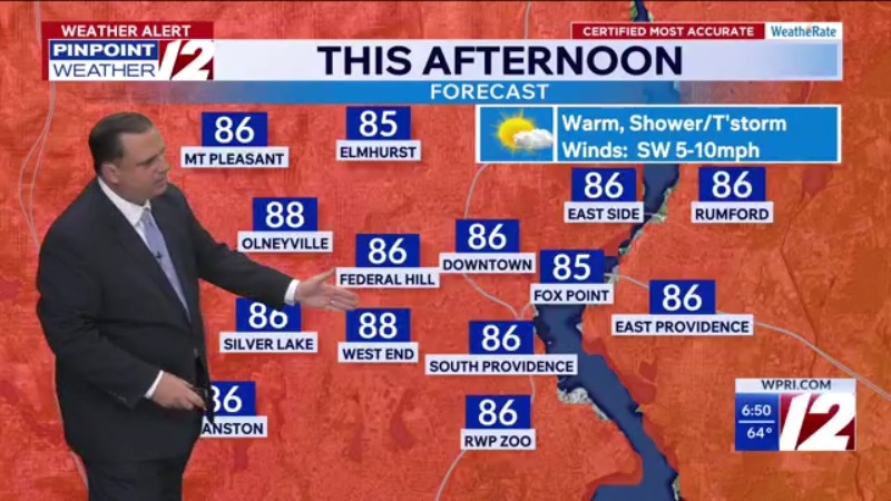 WPRI 12 weather forecast for 6/30/26: Warm and dry today, extreme heat ...