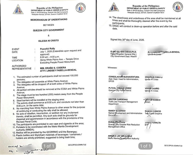 INC secures permit for July 1 rally; around 100,000 expected to attend