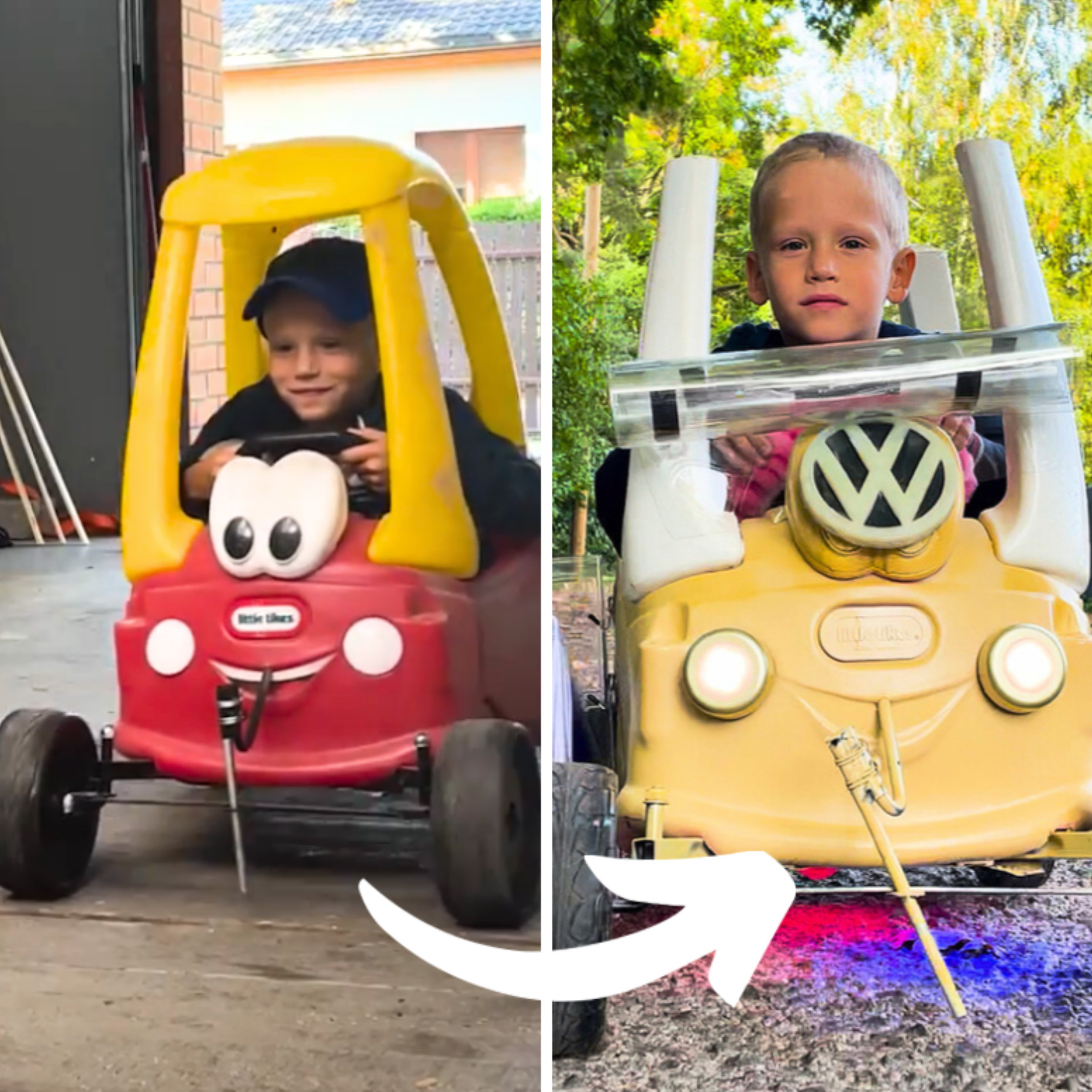 Brother's toy car gets epic DIY upgrade! 🚗