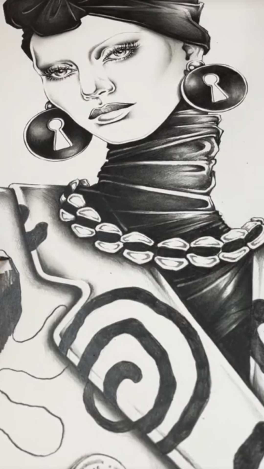 Step by step Schiaparelli inspired couture sketch tutorial