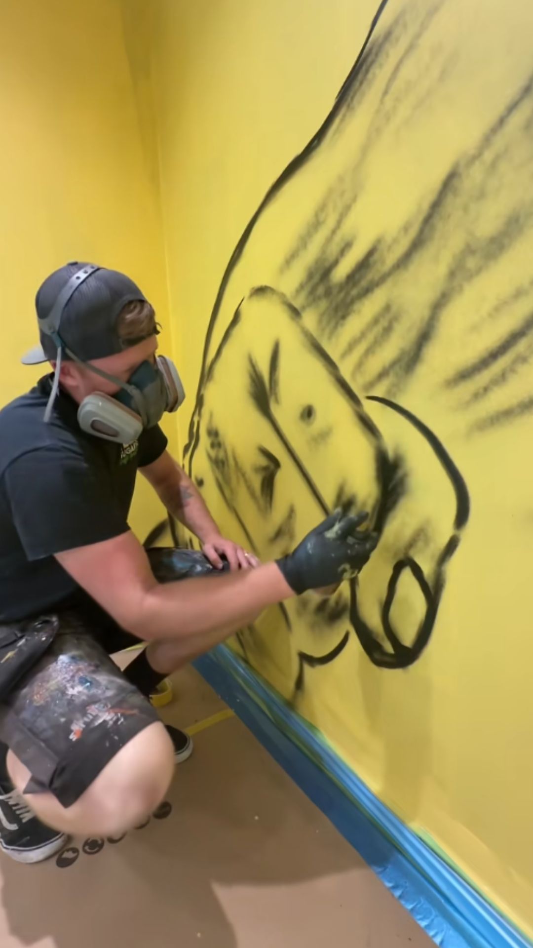 Spray painting the Hulk creative art transformation process