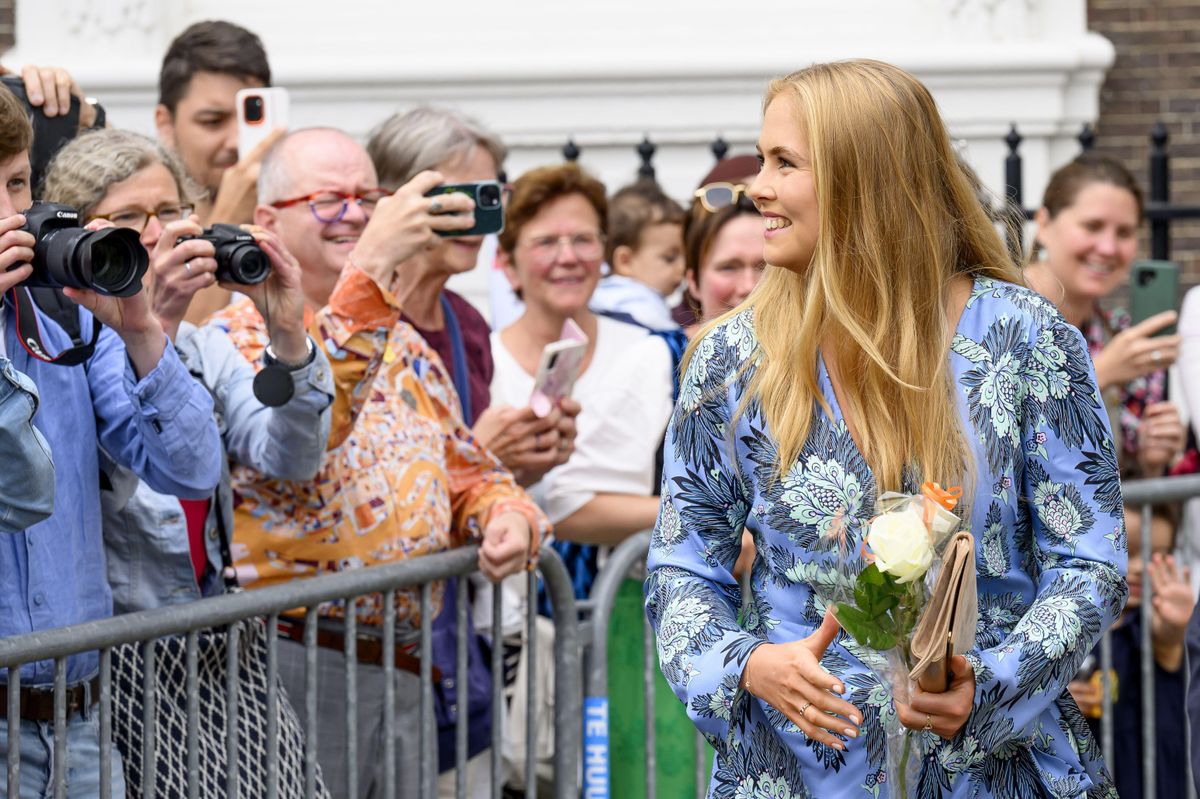Princess Amalia and Queen Máxima coordinate in blue floral looks for ...