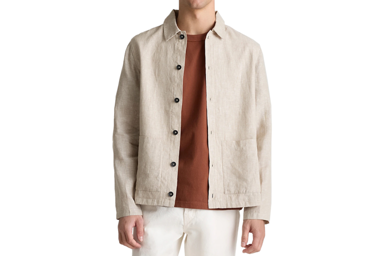 This low-key linen chore coat cracked the summer layering code