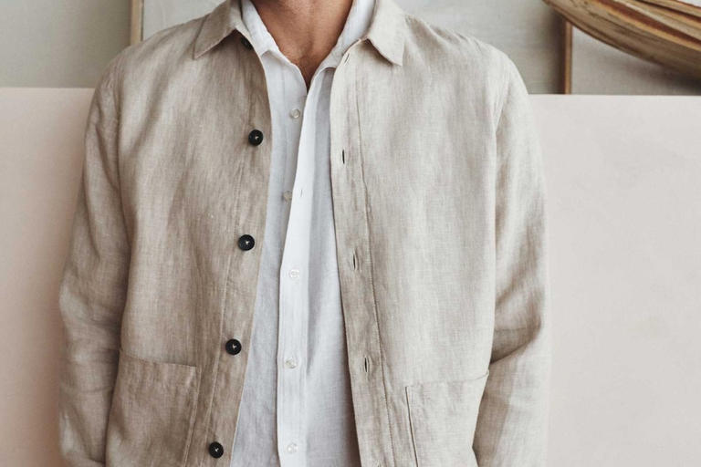This low-key linen chore coat cracked the summer layering code