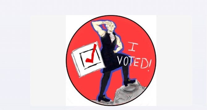 Is George Washington in a dress? See finalists for 'I voted' sticker