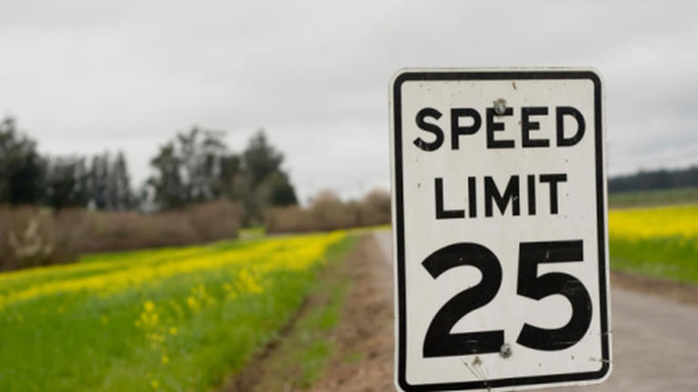 Why do some speed limit signs have an orange diamond on top?