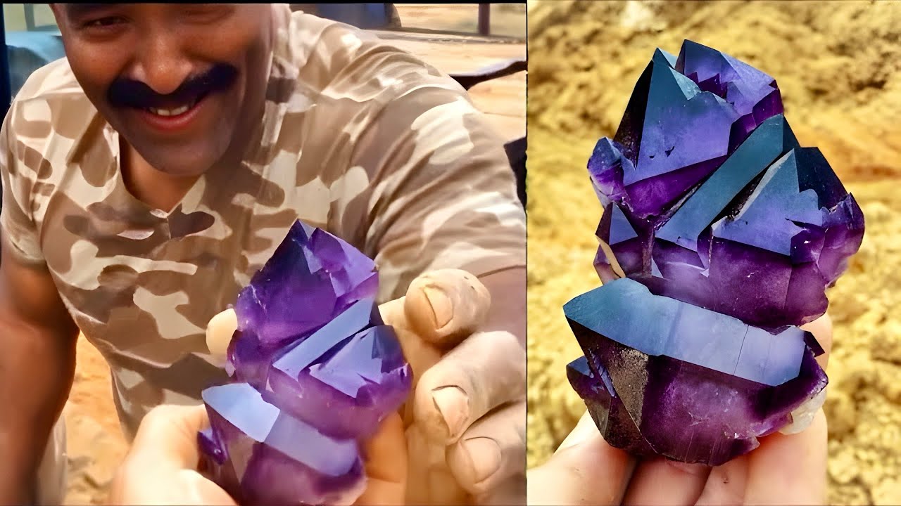 Digging for top quality world class amethyst quartz crystals in South ...
