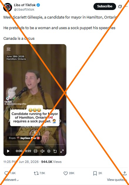 Posts sharing Canadian mayoral candidate puppet clip lack comedy show ...