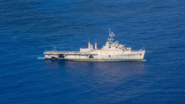 Former US Navy ship sunk by torpedo during strike drills