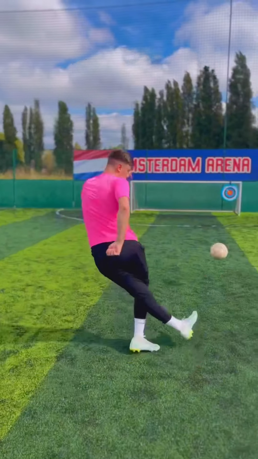 Winning money by hitting the football target challenge