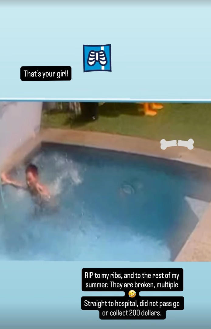 Ruby Rose rushed to hospital with multiple broken ribs after freak pool ...