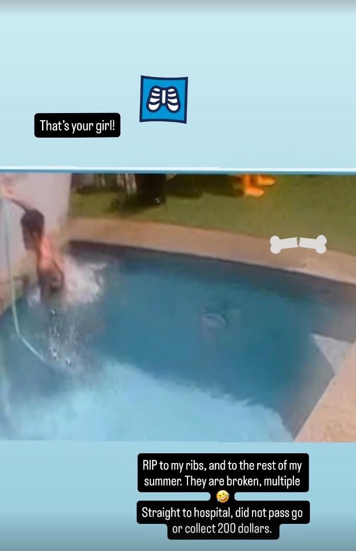 Ruby Rose rushed to hospital with multiple broken ribs after freak pool ...