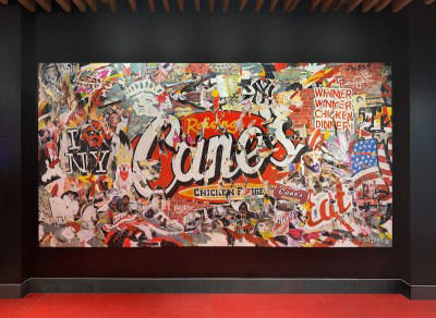 Adrien Brody's latest art monstrosity is a mural for Raising Cane's