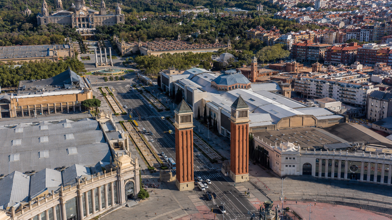 Barcelona’s Plaça d’Espanya seen from above