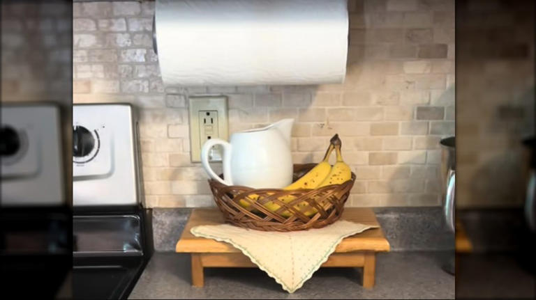 Use vintage doilies to make countertop storage more beautiful