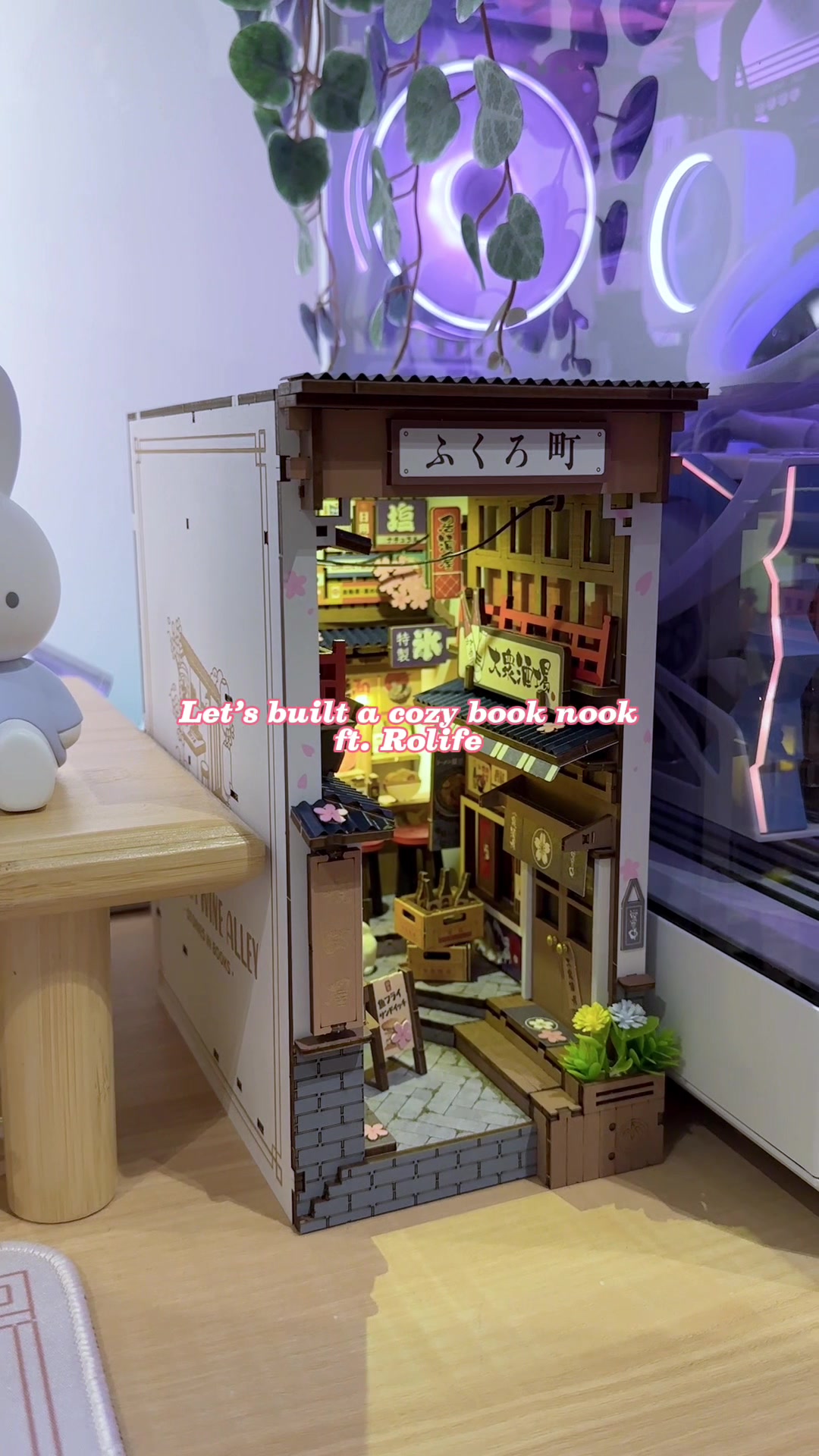 Building a cozy sakura book nook