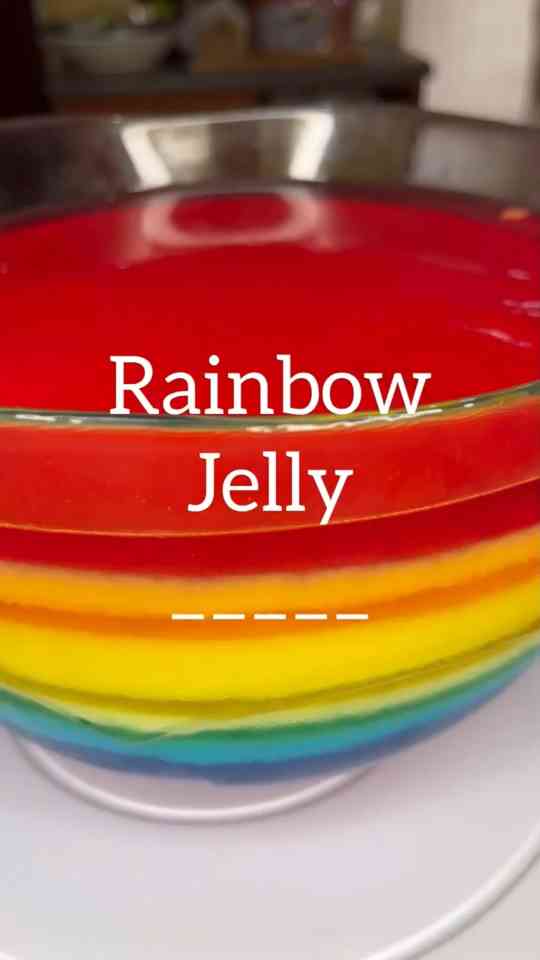 Rainbow jelly dessert that always steals the table
