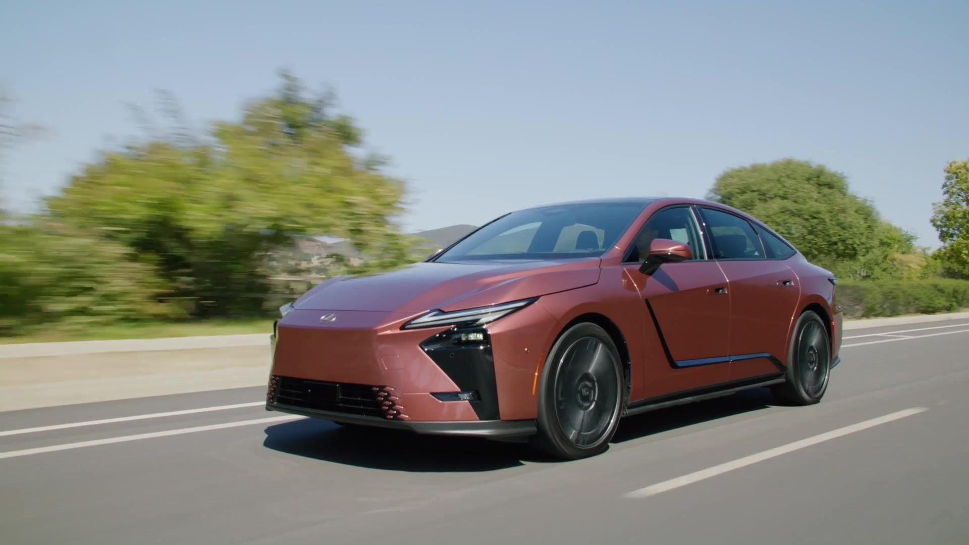 The new Lexus ES 500e luxury in Sonic Copper driving video