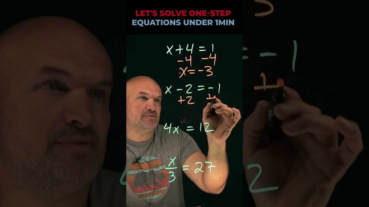Let's Solve One step Equations Unders 1min #shorts